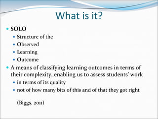 Solo taxonomy: Overview of SOLO taxonomy | PPTX | Painting | Arts and ...