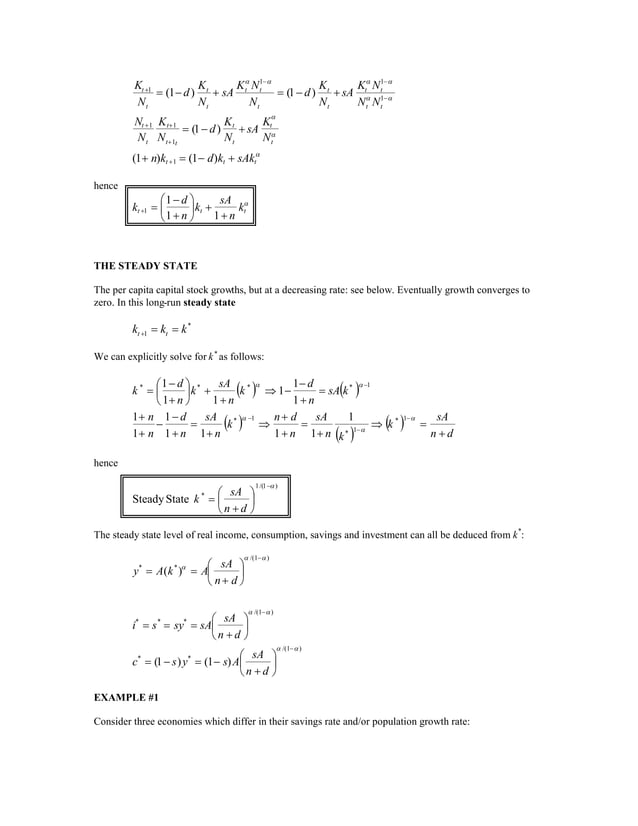 Solow Growth Model | PDF | Business Accounting & Finance | Business