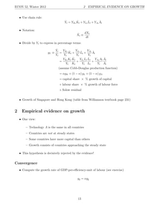 Solow growth model wifh maths | PDF