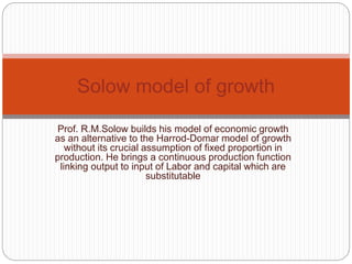 Solow model of growth | PPTX