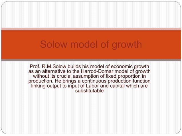 Solow model of growth | PPTX | Business Accounting & Finance | Business