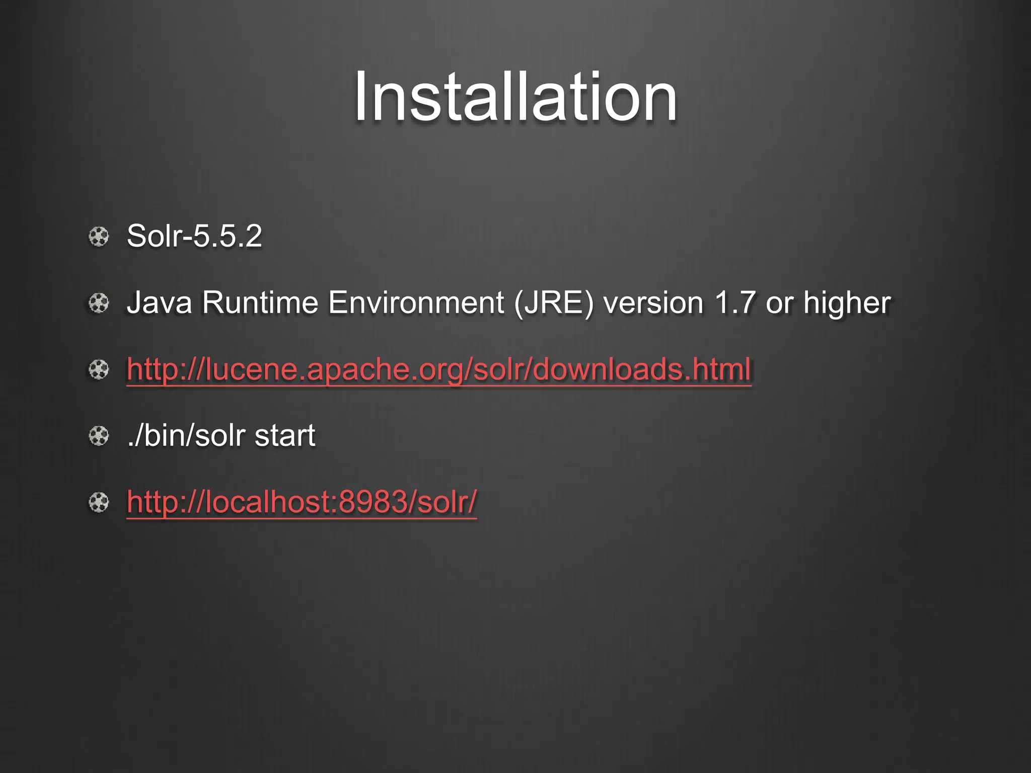 Introduction to Apache Solr5 | PPT