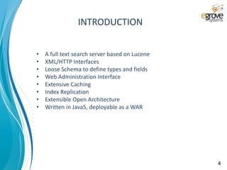 eGrove Systems - "SOLR" An Apache Product | PPT