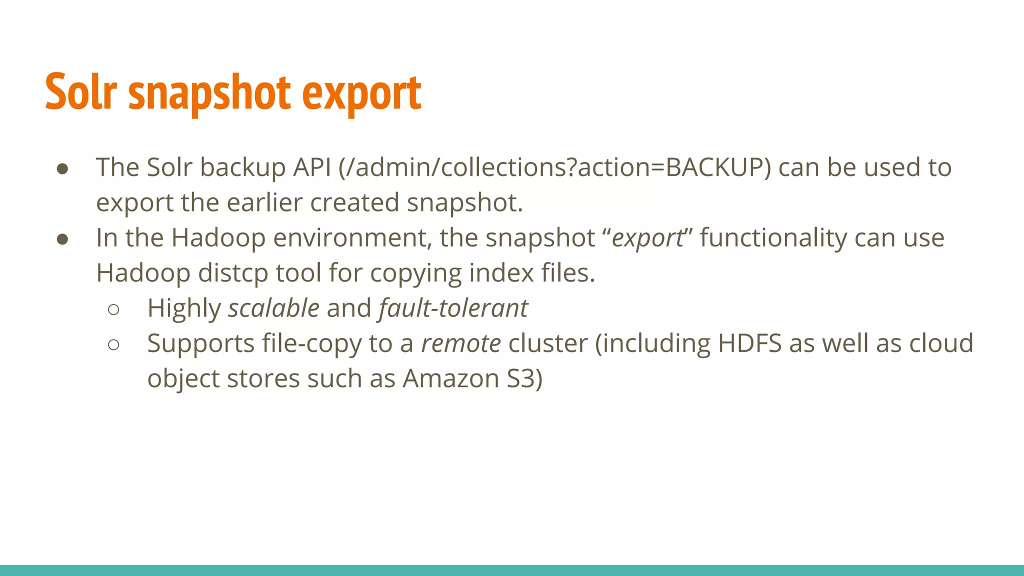Backup & disaster recovery for Solr | PPT