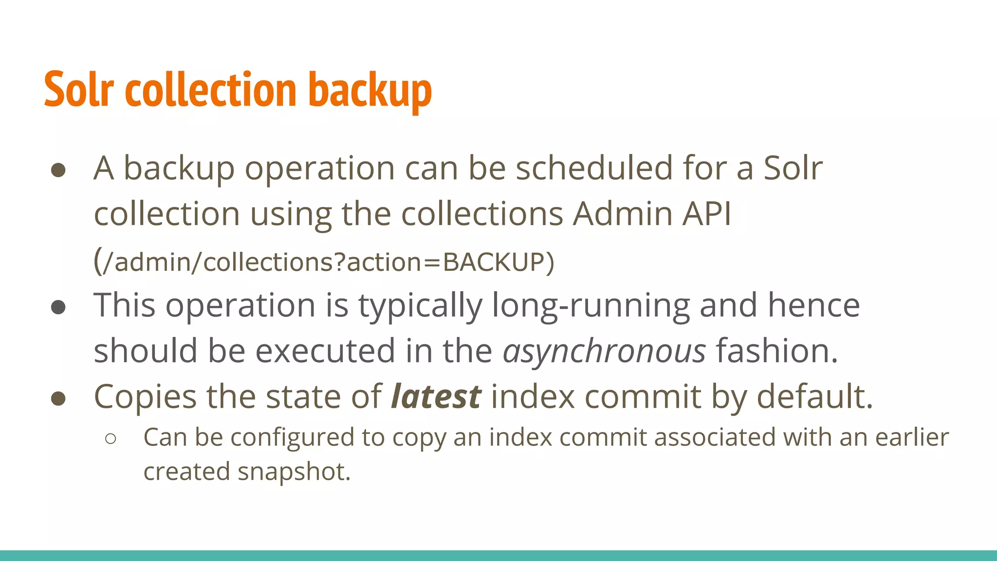 Backup & disaster recovery for Solr | PDF
