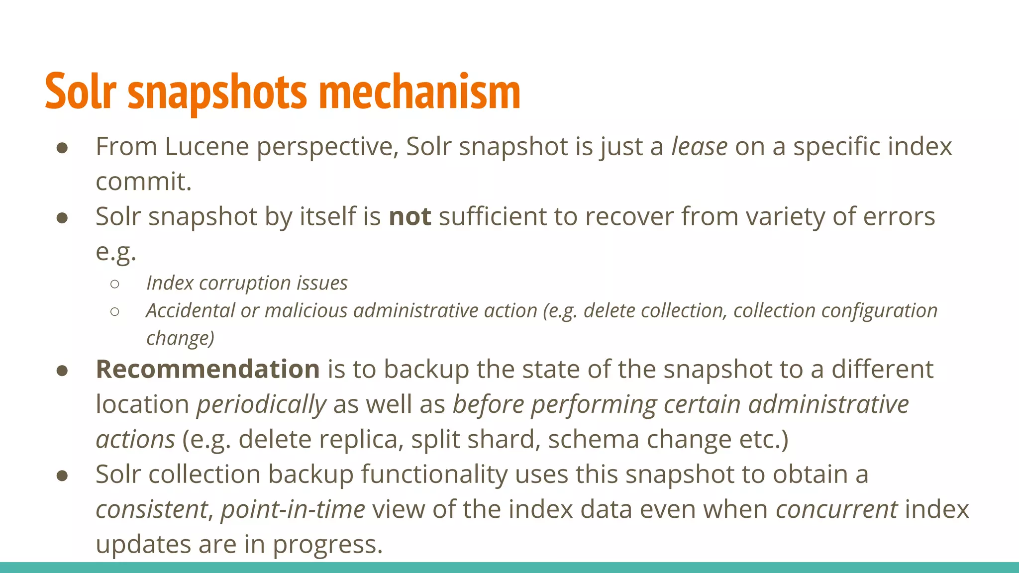 Backup & disaster recovery for Solr | PDF