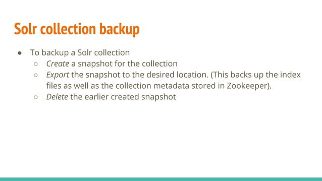 Backup & disaster recovery for Solr | PPT