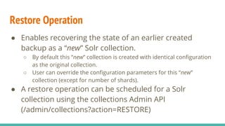 Backup & disaster recovery for Solr | PPT