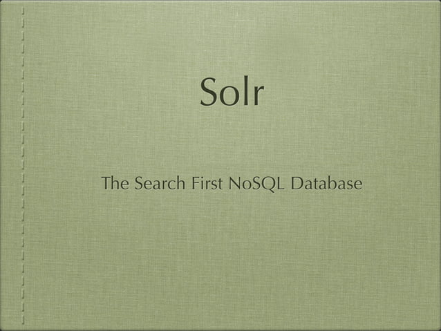 Solr cloud the 'search first' nosql database extended deep dive | PPT | Free Download