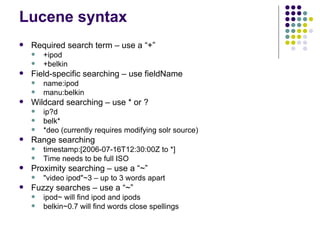 Solr Presentation | PPT | Programming Languages | Computing