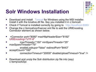 Solr Presentation | PPT | Programming Languages | Computing