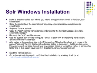 Solr Presentation | PPT | Programming Languages | Computing
