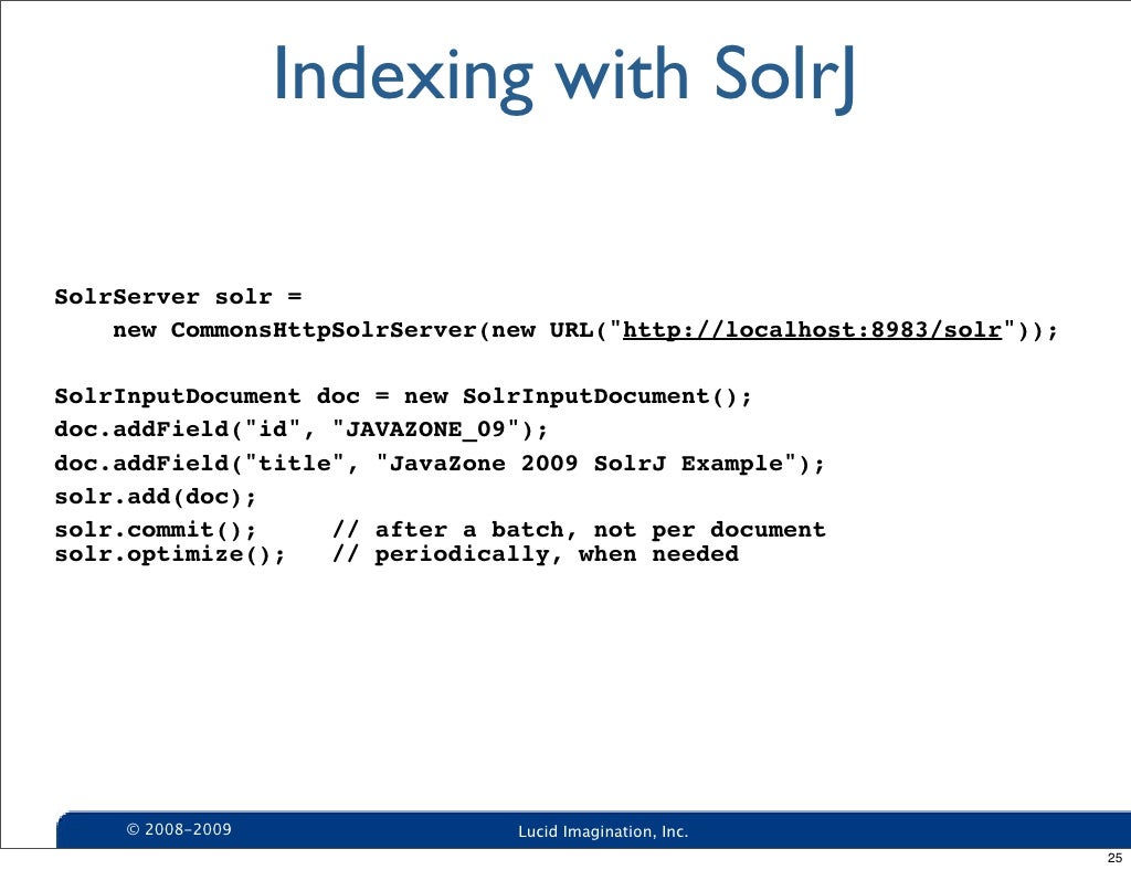 Indexing With Solrj Solrserver Solr 