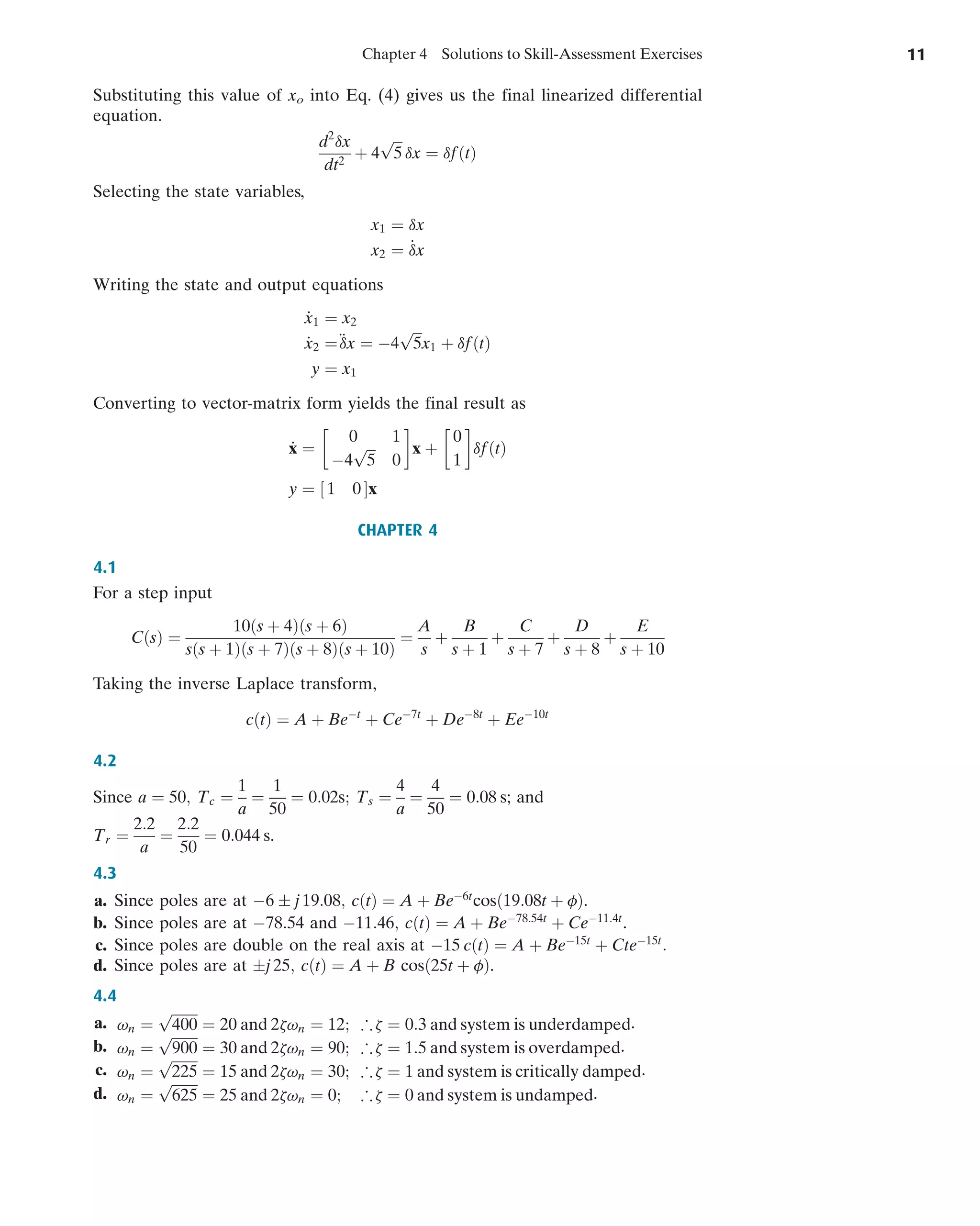 Solution of skill Assessment Control Systems Engineering By Norman S ...