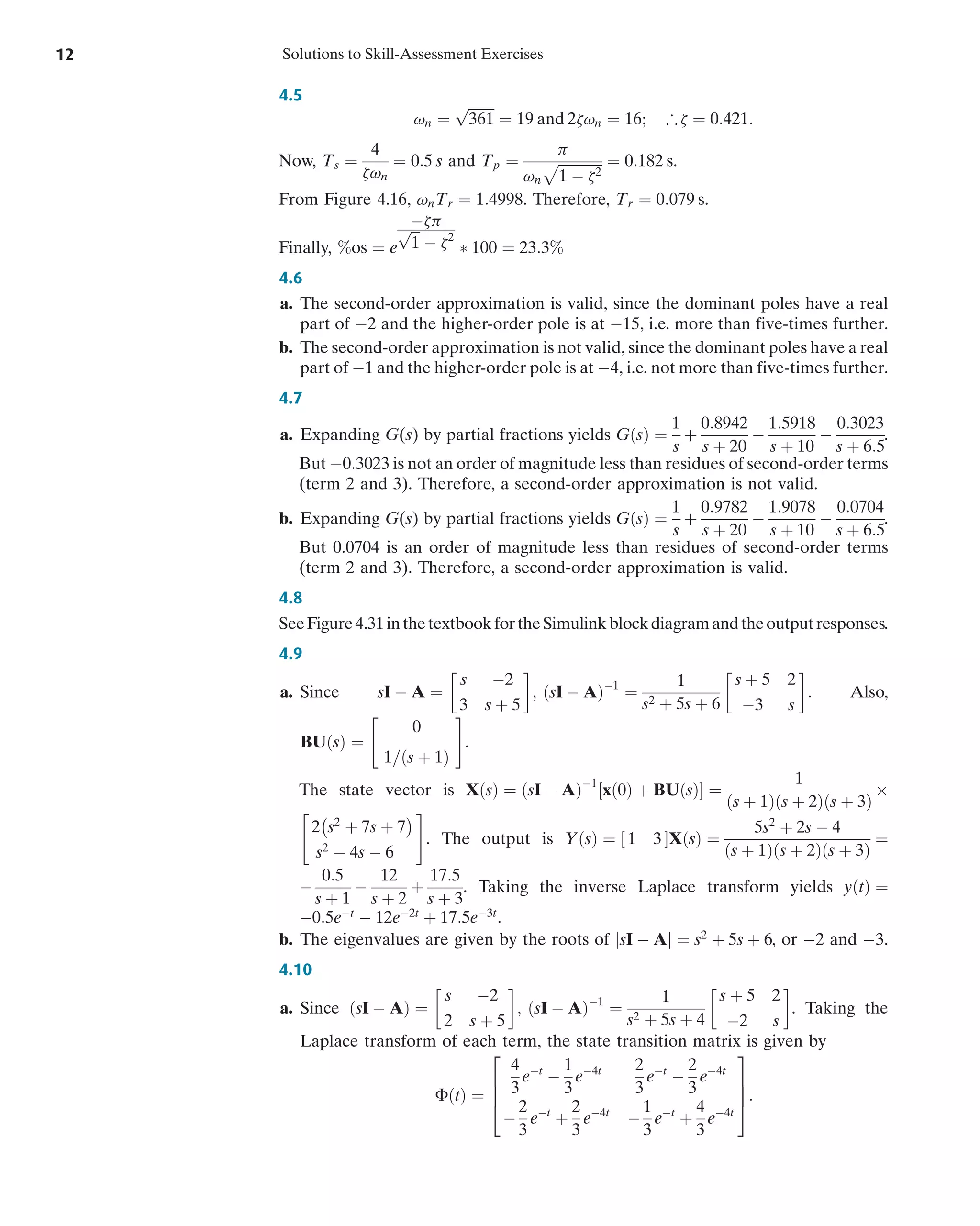 Solution of skill Assessment Control Systems Engineering By Norman S ...