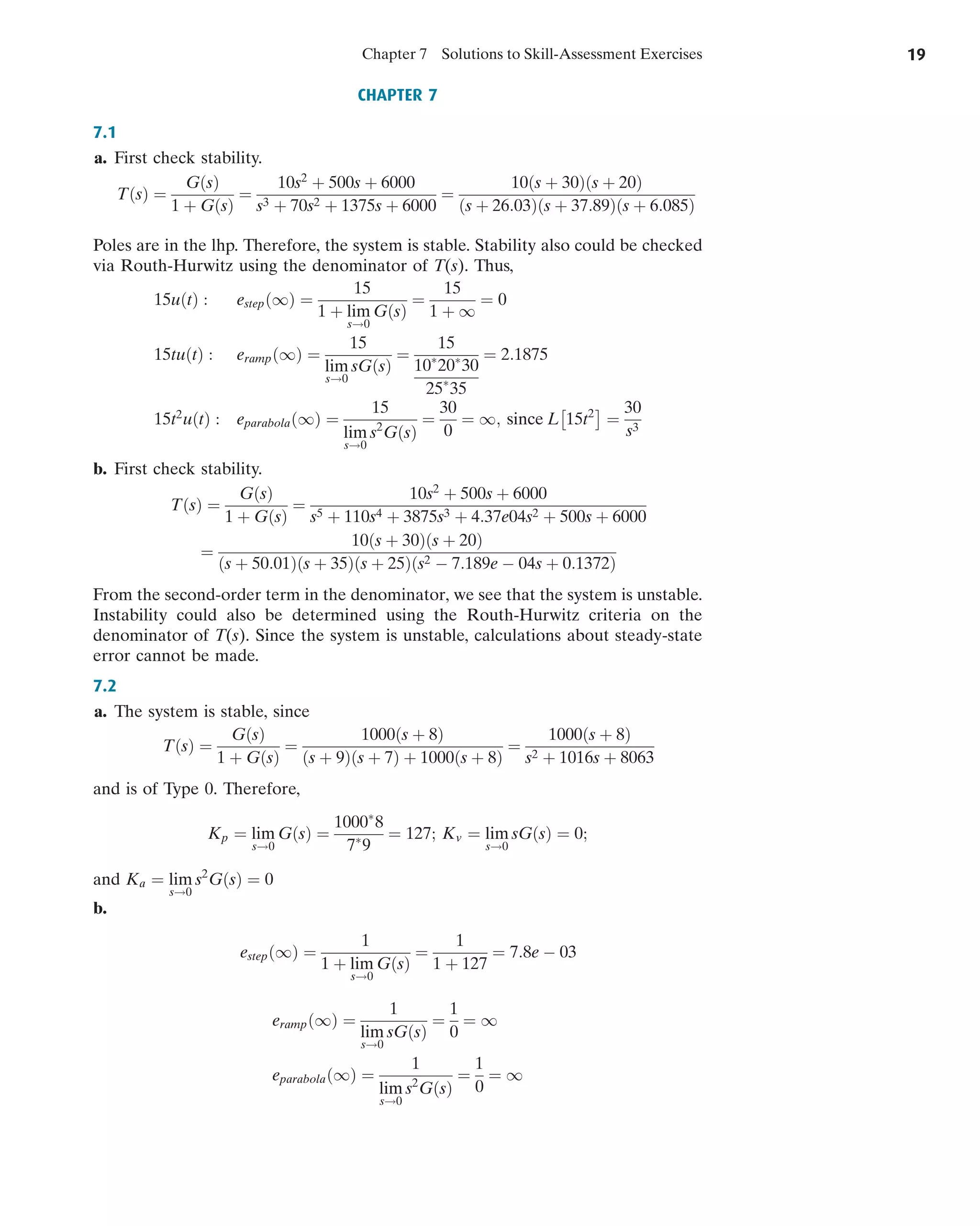 Solution of skill Assessment Control Systems Engineering By Norman S ...