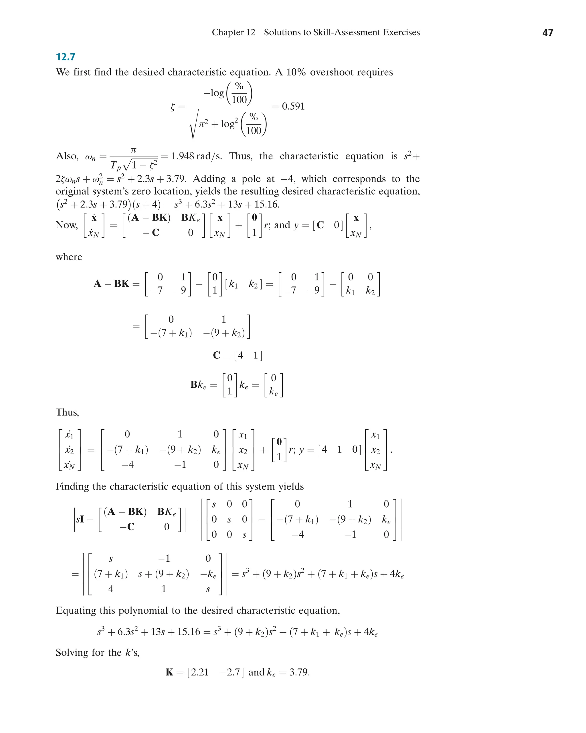 Solution of skill Assessment Control Systems Engineering By Norman S ...