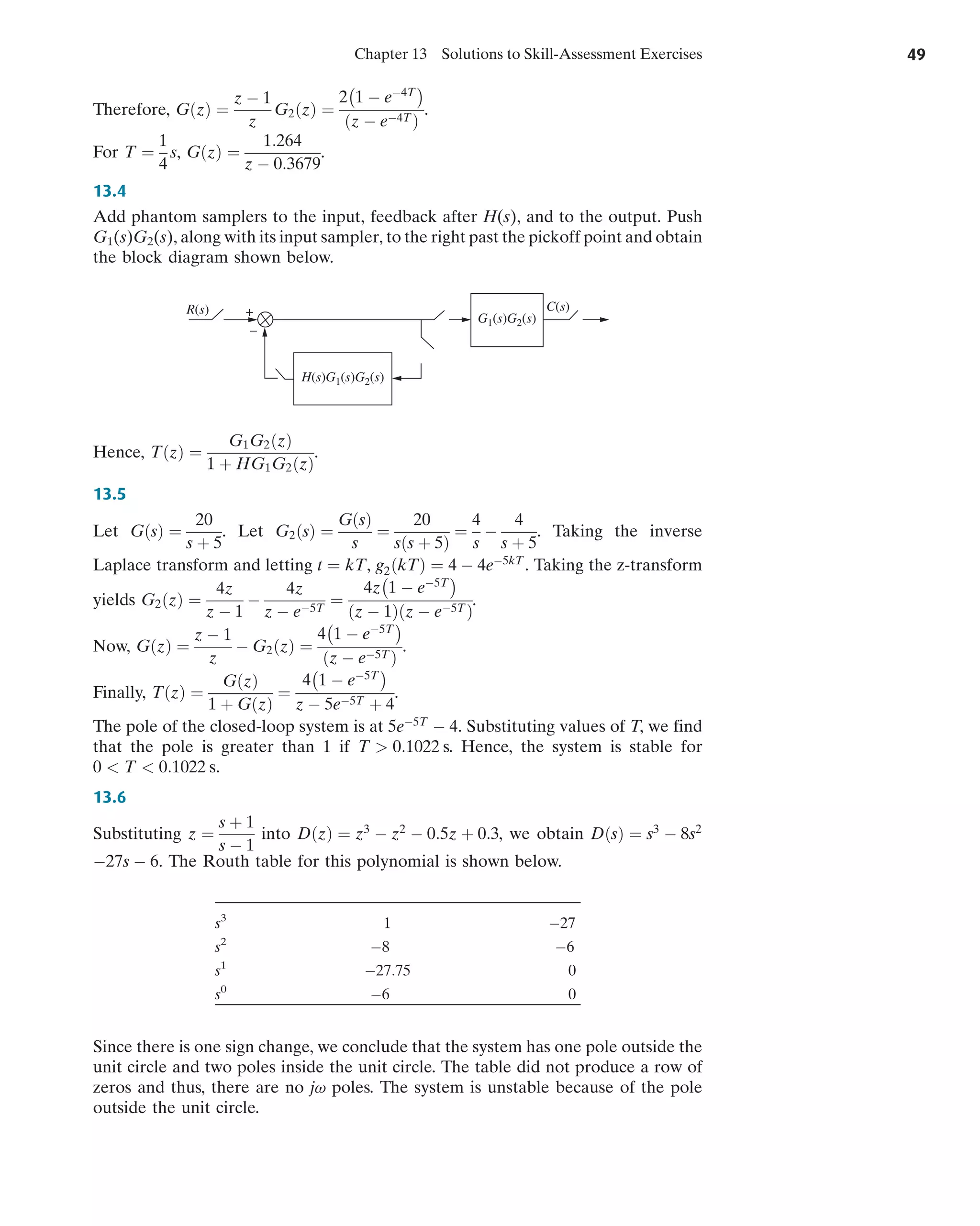 Solution of skill Assessment Control Systems Engineering By Norman S ...