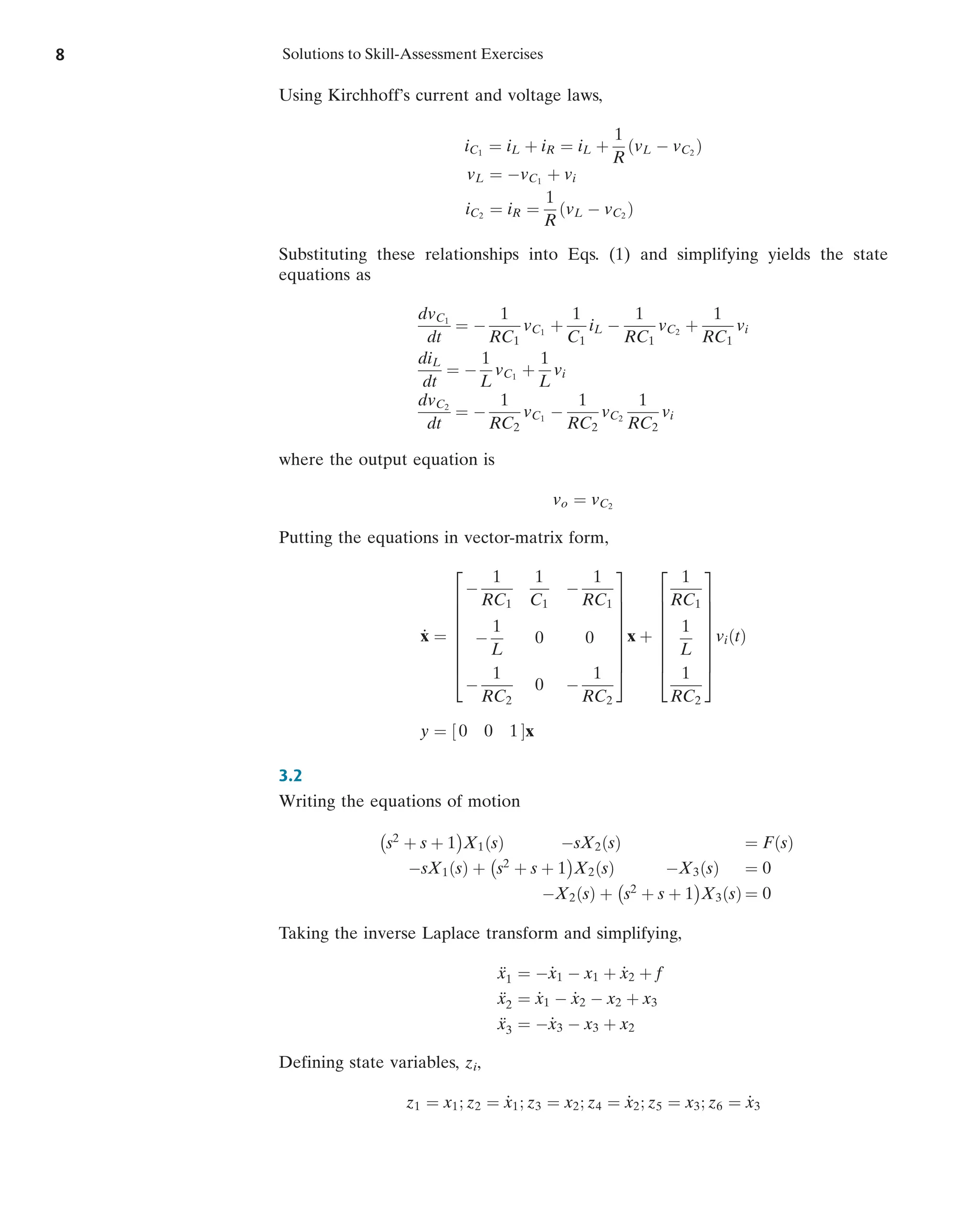 Solution of skill Assessment Control Systems Engineering By Norman S ...