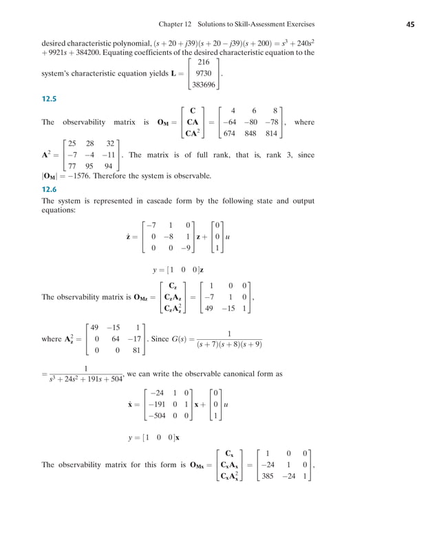 Solution of skill Assessment Control Systems Engineering By Norman S ...