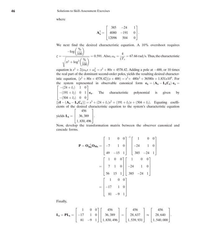 Solution of skill Assessment Control Systems Engineering By Norman S ...