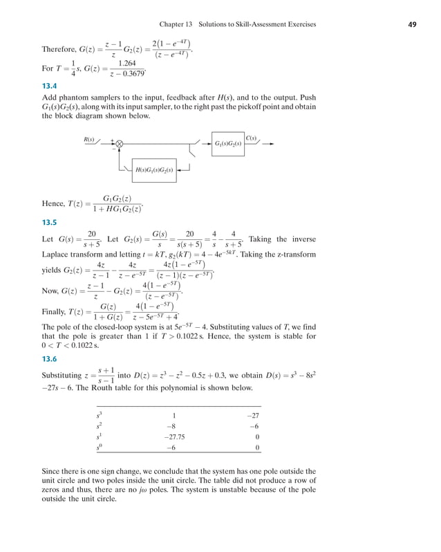 Solution of skill Assessment Control Systems Engineering By Norman S ...
