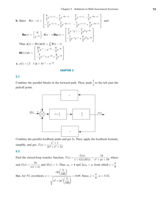 Solution of skill Assessment Control Systems Engineering By Norman S.Nise 6th edition | PDF
