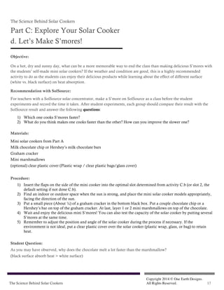 SolSource Lesson Plan: The Science Behind Solar Cookers | PDF