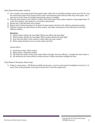 SolSource Lesson Plan: The Science Behind Solar Cookers | PDF