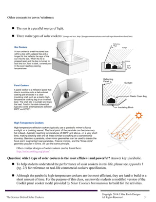 SolSource Lesson Plan: The Science Behind Solar Cookers | PDF