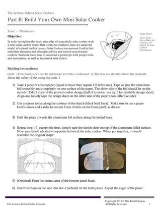 SolSource Lesson Plan: The Science Behind Solar Cookers | PDF