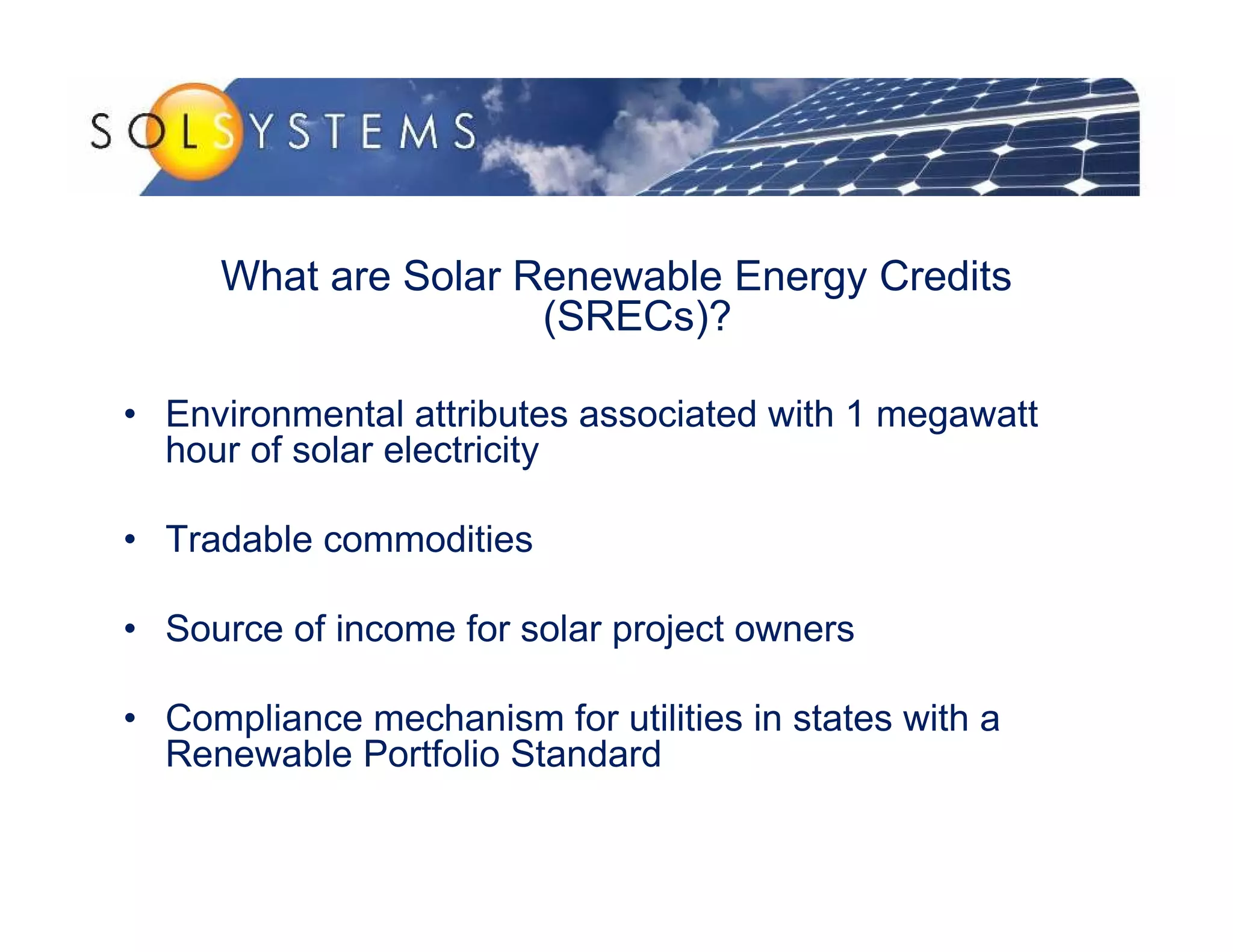 Utilizing SRECs to Maximize the ROI of Solar Energy Projects | PDF ...