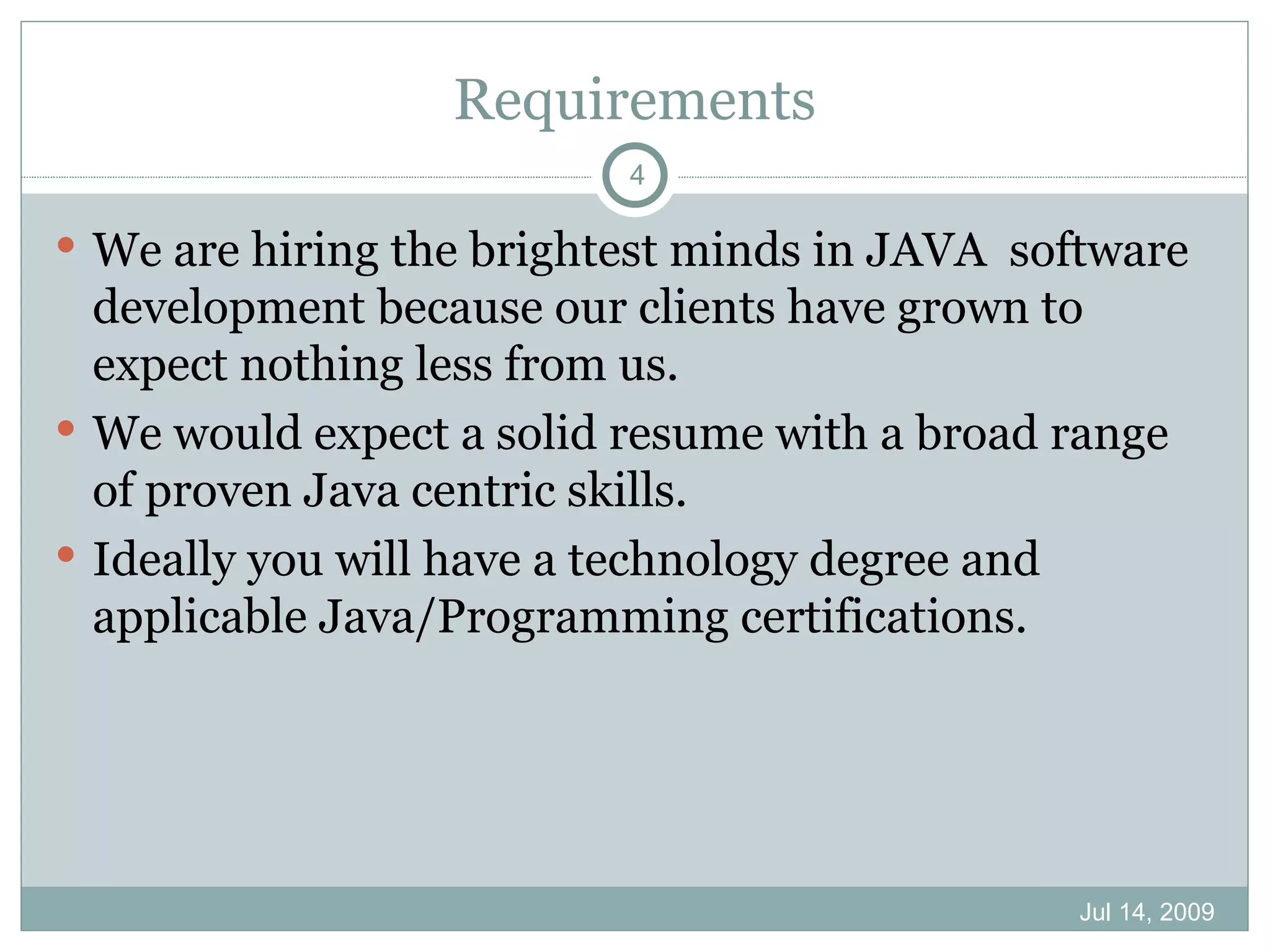 Java J2ee Developer (7140) | PPT | Free Download