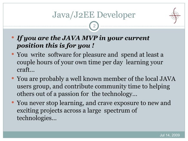 Java J2ee Developer (7140) | PPT