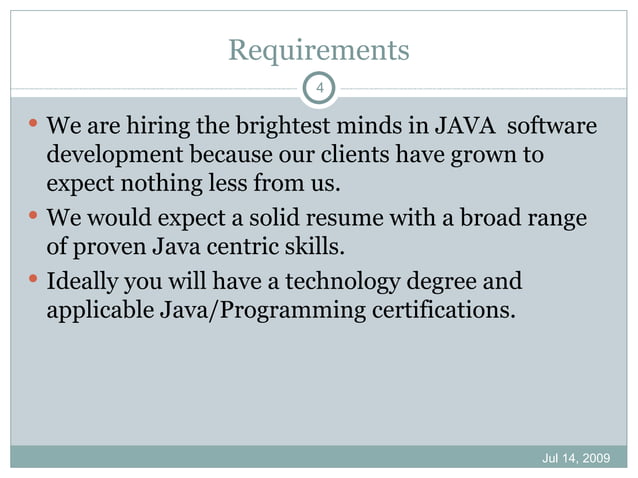 Java J2ee Developer (7140) | PPT | Free Download