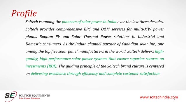 Soltech Corporate presentation | PPT