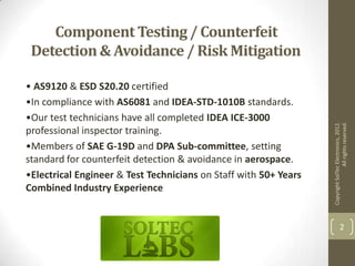 SolTec Labs Counterfeit Detection Program Overview | PPT