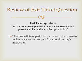 Feudalism & Manorialism, Lesson 2, Day 2 | PDF