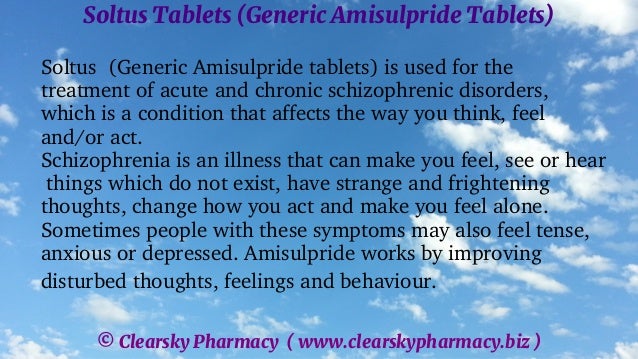 Soltus Tablets (Generic Amisulpride Tablets) | PDF