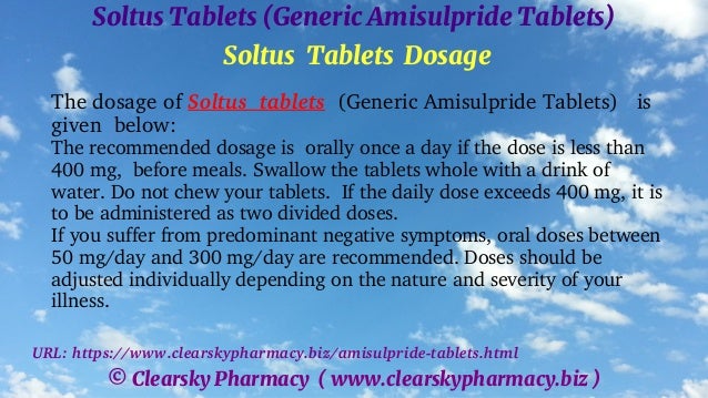 Soltus Tablets (Generic Amisulpride Tablets) | PDF
