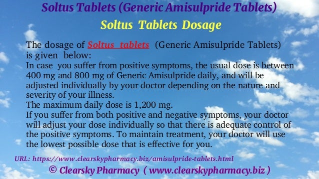 Soltus Tablets (Generic Amisulpride Tablets) | PDF