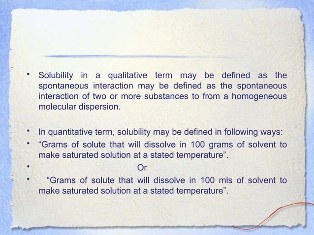 Solubility | PPT | Chemistry | Science