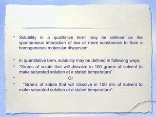 Solubility-----(Pharmaceutics) | PPT