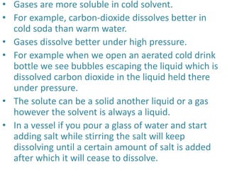 Solubility | PDF | Chemistry | Science