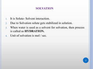 Solubility 3: Solvation & Association | PPT