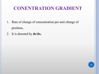 Solubility 4 diffusion principles in biological systems. Diffusion Flux ...