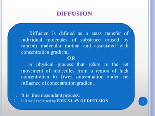 Solubility 4 diffusion principles in biological systems. Diffusion Flux ...