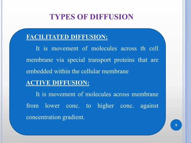 Solubility 4 diffusion principles in biological systems. Diffusion Flux ...