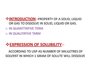 Solubility.seminar | PPTX