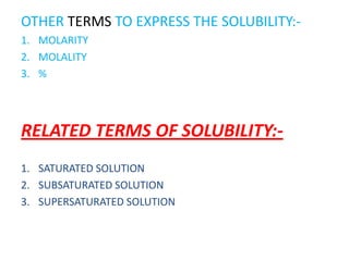 Solubility.seminar | PPTX